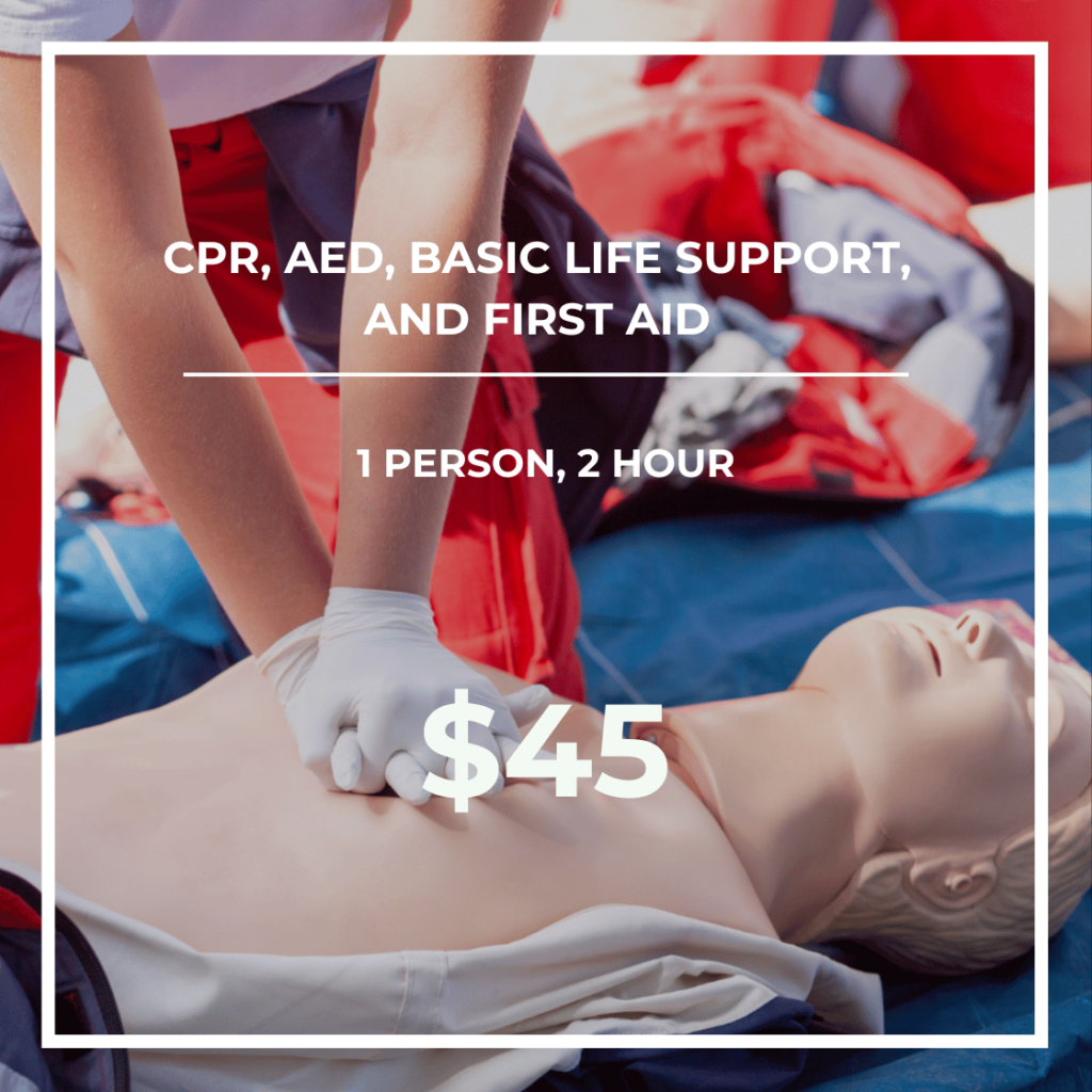 CPR, AED, Basic Life Support, and First AID | 1 person, 2 hour ...